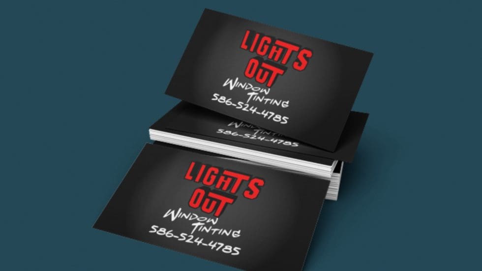 Lights Out Window Tinting - Business Card | Fusion Marketing