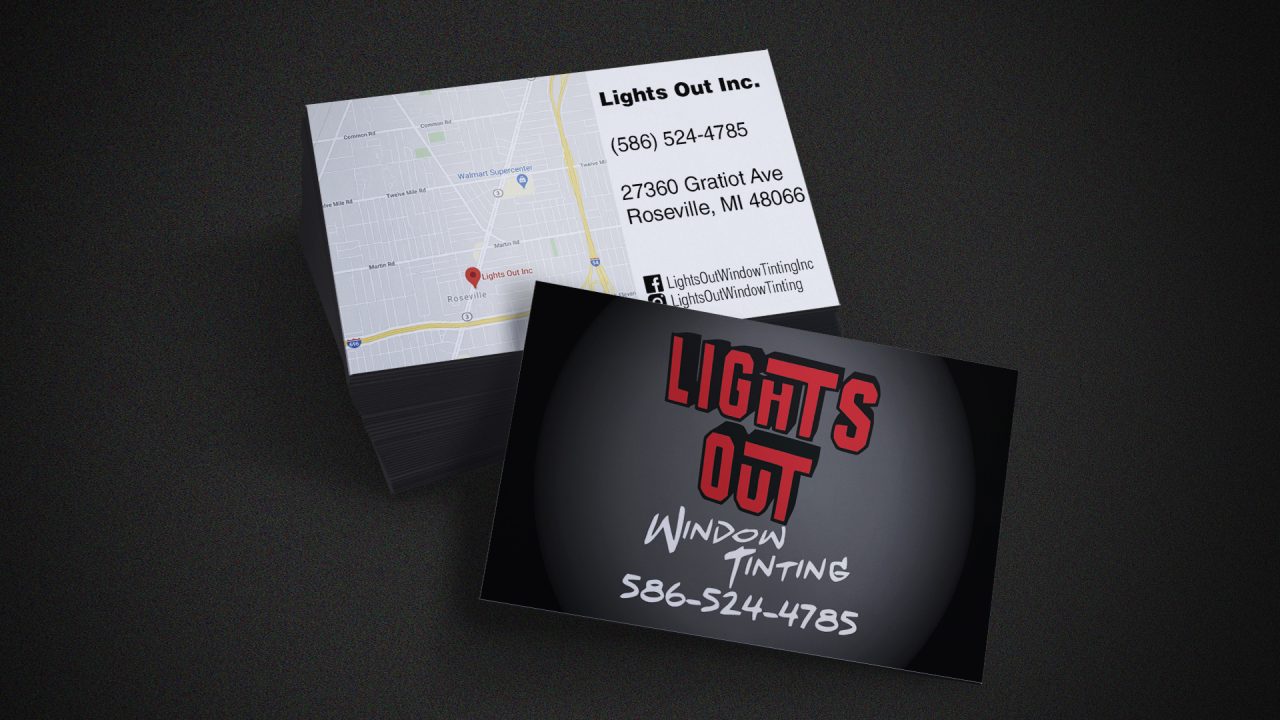 Lights Out Window Tinting - Business Card | Fusion Marketing