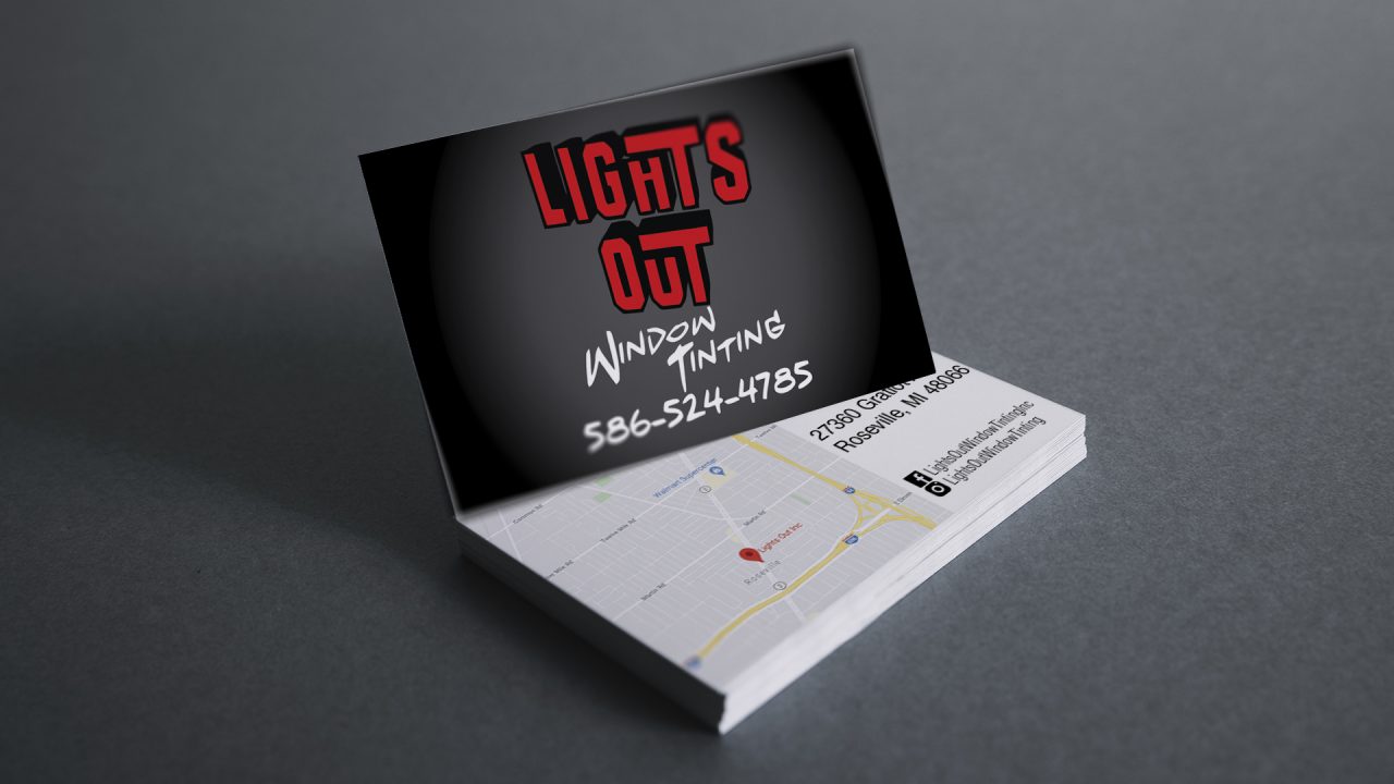 Lights Out Window Tinting - Business Card | Fusion Marketing
